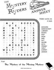 Word Search Missing Mystery Answers | The Mystery Ryders